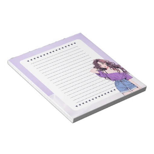 Purple Violet Simple Cute Anime Boho Notepad | Zazzle