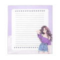 Purple Violet Simple Cute Anime Boho Notepad | Zazzle