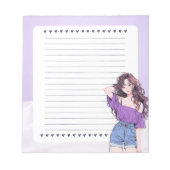 Purple Violet Simple Cute Anime Boho Notepad | Zazzle