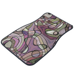 Purple Violet Warped Twisted Retro Squares Pattern Car Floor Mat | Zazzle