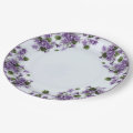 Purple Violets Hand Painted Paper Plate | Zazzle