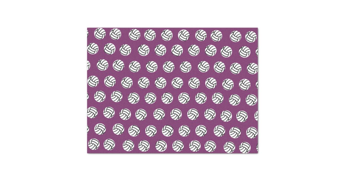 Purple Volleyball Pattern Tissue Paper | Zazzle
