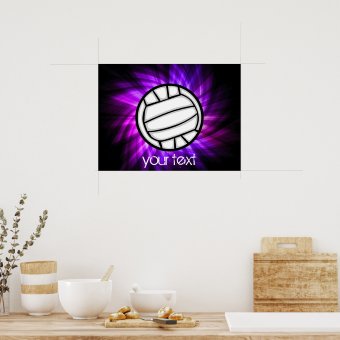 Purple Volleyball Poster | Zazzle