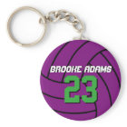 Purple Volleyball Sports Team Athletes Keychain | Zazzle