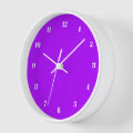 Purple Wall Clock Custom Colors and Numbers Font | Zazzle