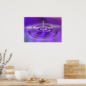 Purple Water Drop Poster | Zazzle