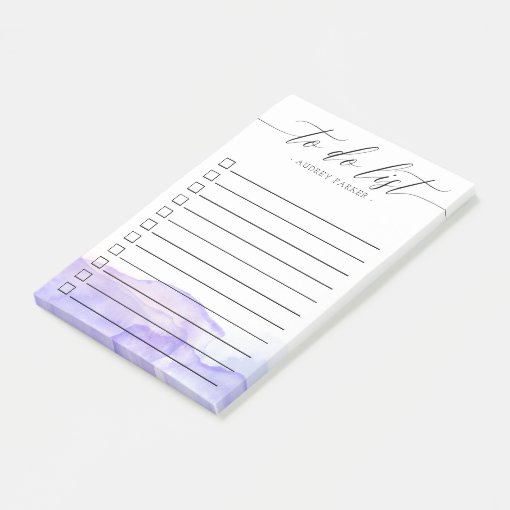 Purple Watercolor Checkbox To Do List Post-it Notes | Zazzle