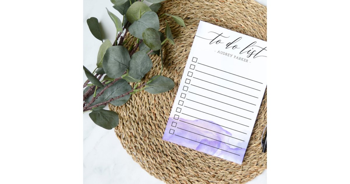 Purple Watercolor Checkbox To Do List Post-it Notes | Zazzle