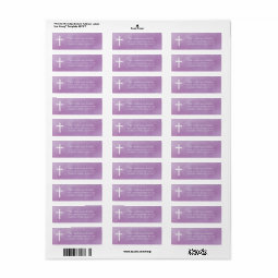Purple Watercolor Cross Religious Return Address Label | Zazzle