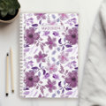 Purple Watercolor Floral Personalized Planner | Zazzle