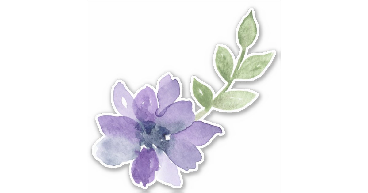 Purple Watercolor Flower Sticker | Zazzle