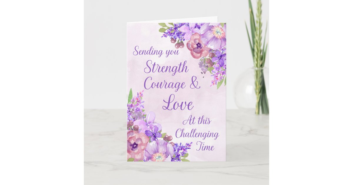 Purple Watercolor Flowers Get Well Soon Card | Zazzle.com