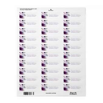 Purple Watercolor Flowers Label | Zazzle