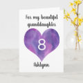 Purple Watercolor Heart 8th Birthday Card | Zazzle
