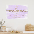 Purple Watercolour Gold Welcome Sign Poster | Zazzle