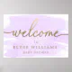 Purple Watercolour Gold Welcome Sign Poster | Zazzle