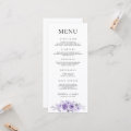 Purple Wedding Menu Cards Template | Zazzle