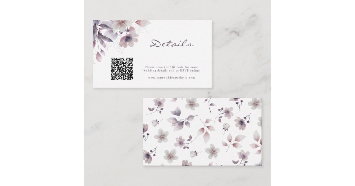 Purple Wedding QR Code Card | Zazzle