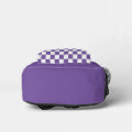 Purple White Checkerboard Check Pattern Logo Printed Backpack | Zazzle