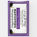 Purple | White Congratulations Graduate Graduation Banner | Zazzle