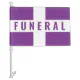 Purple White Cross Funeral Procession Car Flag | Zazzle