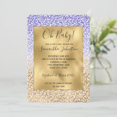 Purple White Gold Ombre Leopard Print Invitation | Zazzle