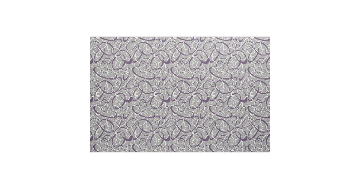 purple white gray geometric loops pattern fabric | Zazzle