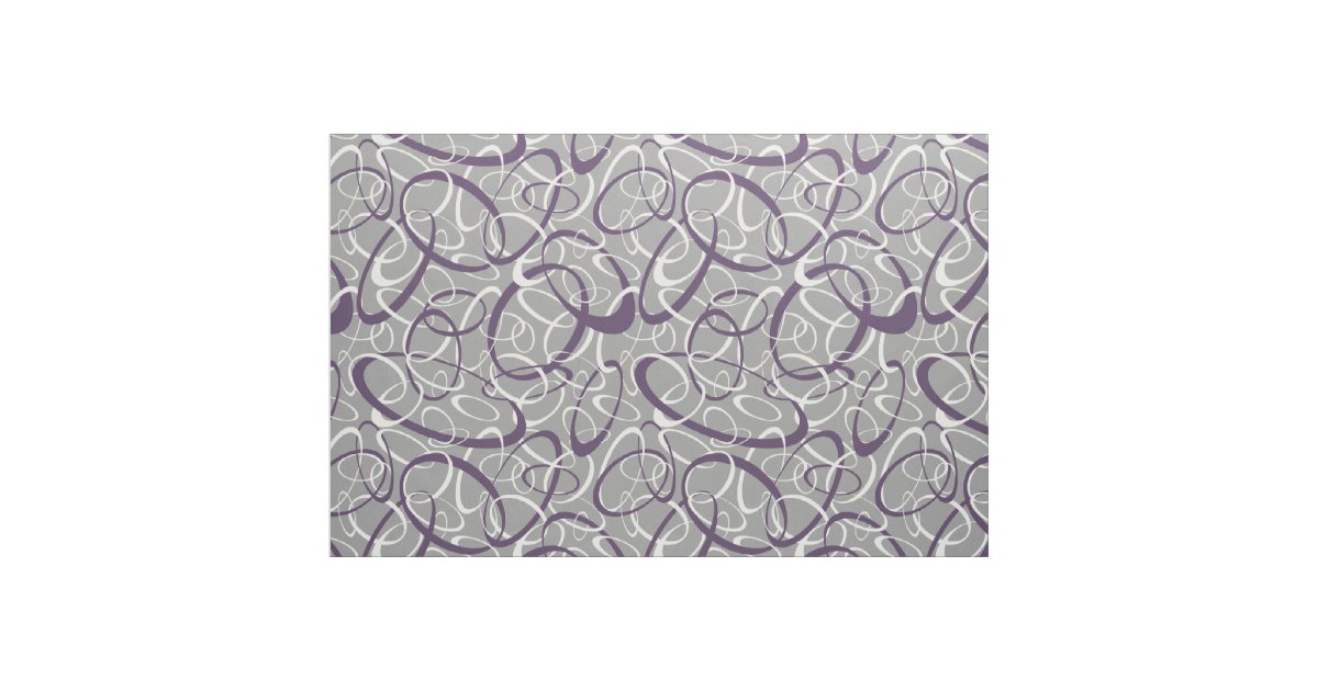 purple white gray geometric loops pattern fabric | Zazzle