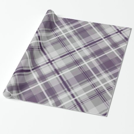 classic pink gray white plaid fabric | Zazzle.com