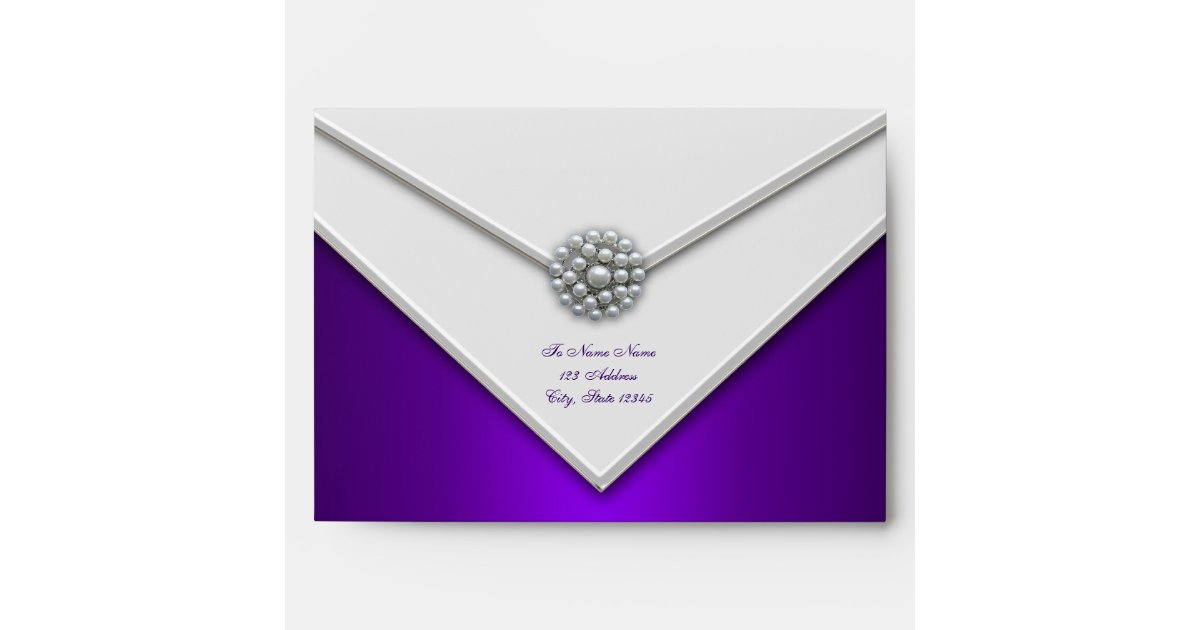 Purple White Pearl Purple Envelopes | Zazzle