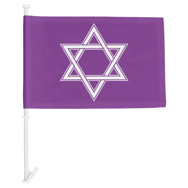 Purple White Star of David Funeral Procession Car Flag | Zazzle