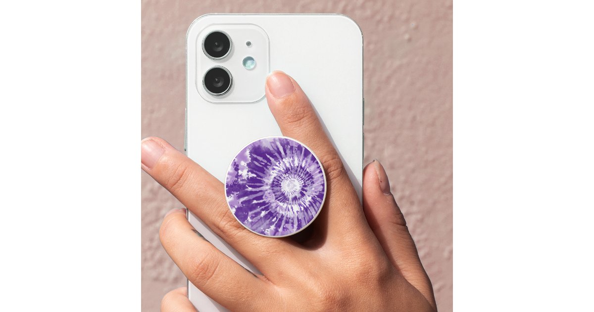 Purple & White Tie Dye Pattern PopSocket | Zazzle