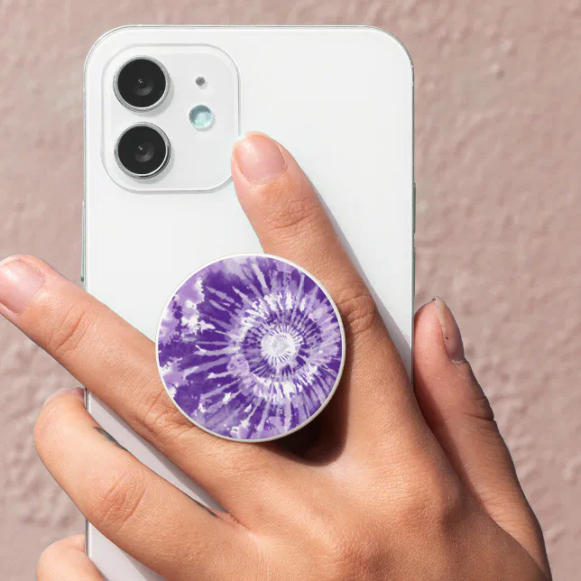 Purple & White Tie Dye Pattern PopSocket | Zazzle