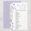 Purple Wildflower Baby Word Scramble Shower Game | Zazzle