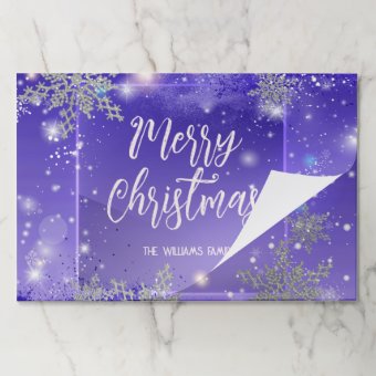 Purple Winter Wonderland Christmas Paper Placemat | Zazzle