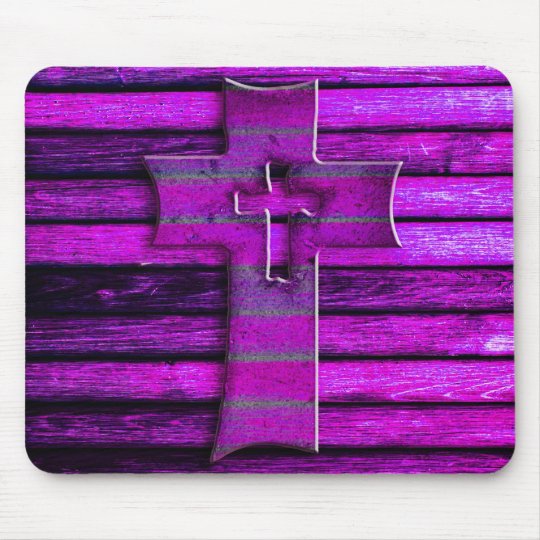 Purple Wooden Cross Mouse Pad | Zazzle.com