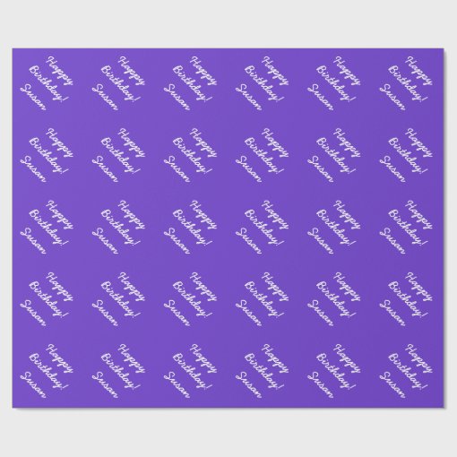 Purple wrapping paper | Personalizable text | Zazzle