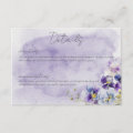 Purple & Yellow Floral Modern Details Enclosure Card | Zazzle