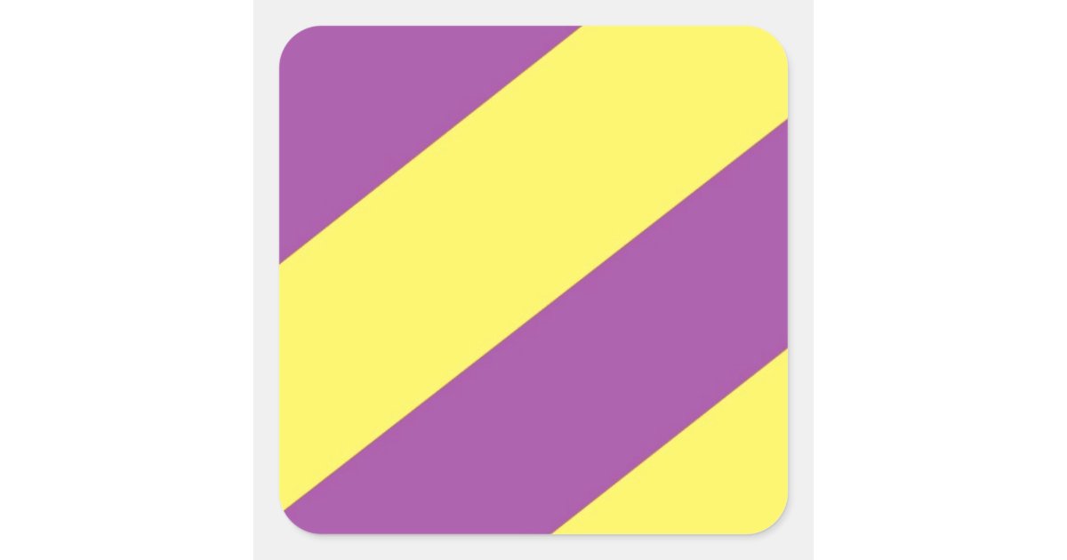 Purple & Yellow Stripes Square Sticker | Zazzle