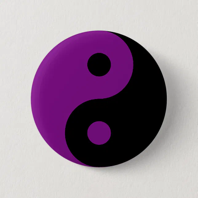 Purple Yin Yang Symbol Button | Zazzle