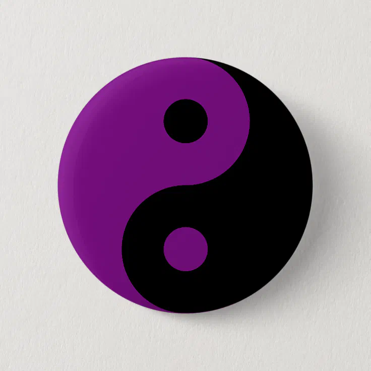 Purple Yin Yang Symbol Button | Zazzle