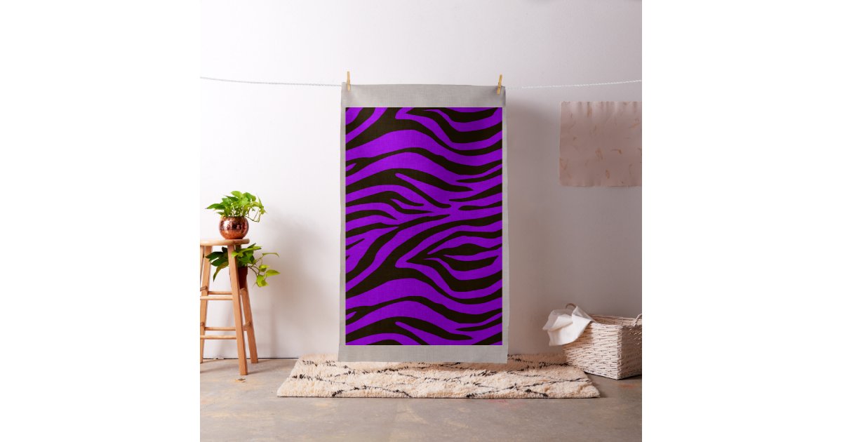 Purple zebra animal print pattern fabric | Zazzle