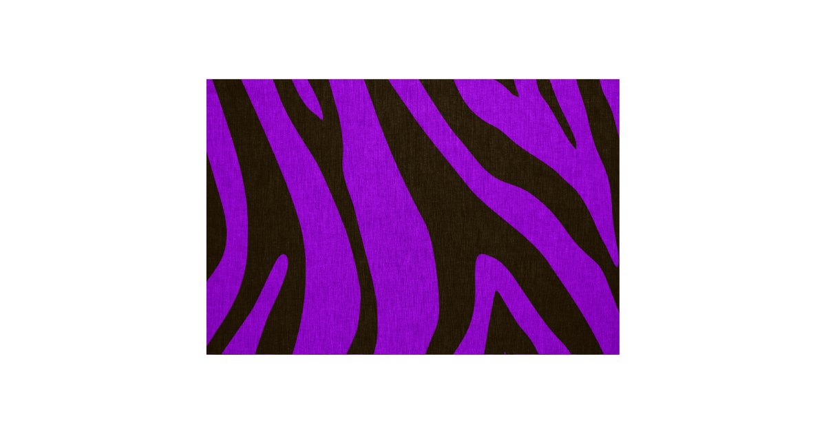 Purple zebra animal print pattern fabric | Zazzle