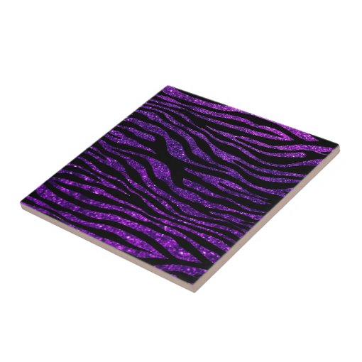 Purple Zebra, Glitter Zebra, Zebra Print, Stripes Ceramic Tile | Zazzle