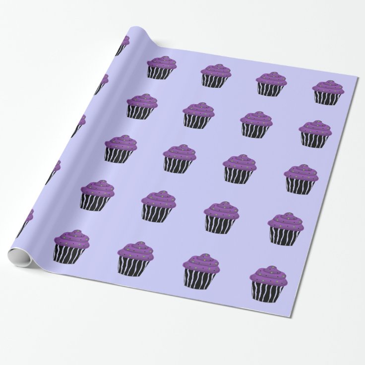 Purple Zebra Pattern Cupcake Wrapping Paper | Zazzle
