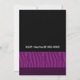 Purple Zebra Print Birthday Invitation | Zazzle