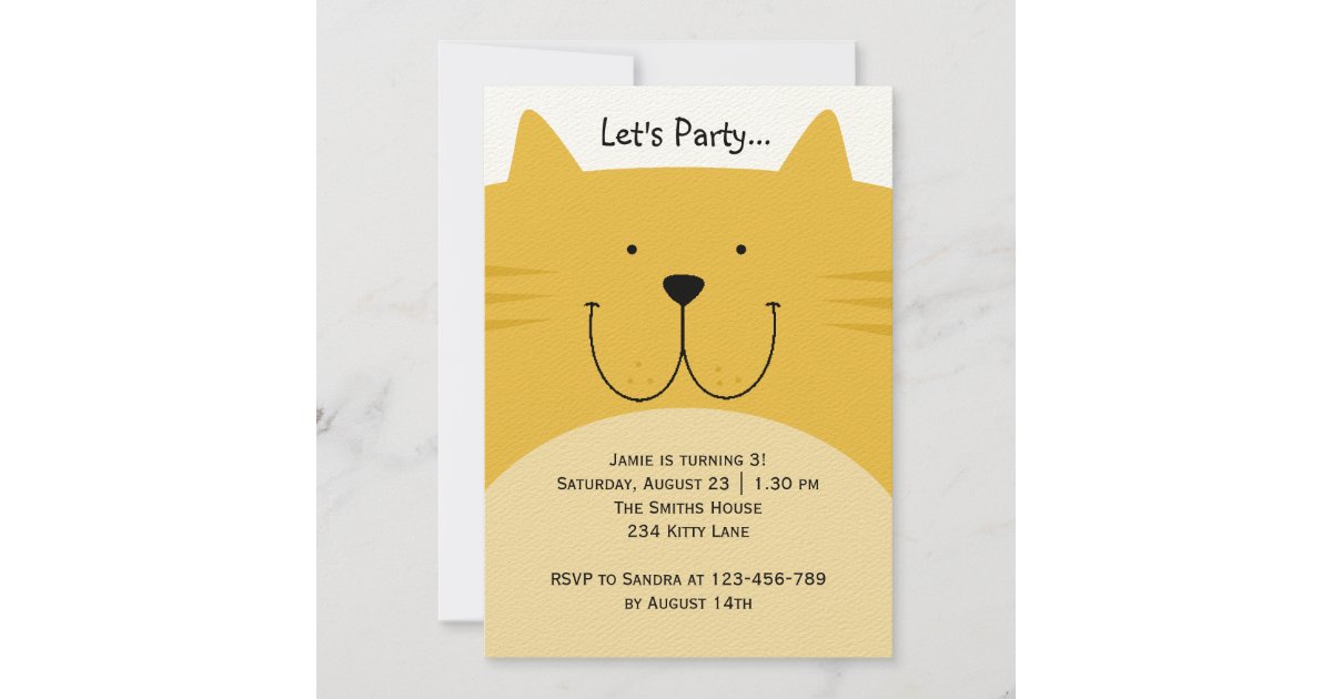 Purr-fect Birthday Party Invitation | Zazzle