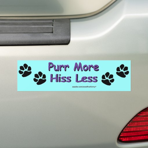 Purr More, Hiss Less Bumper Sticker | Zazzle