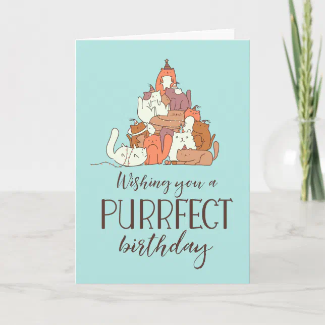 Purrfect Birthday Funny Cat Lover Birthday Card | Zazzle