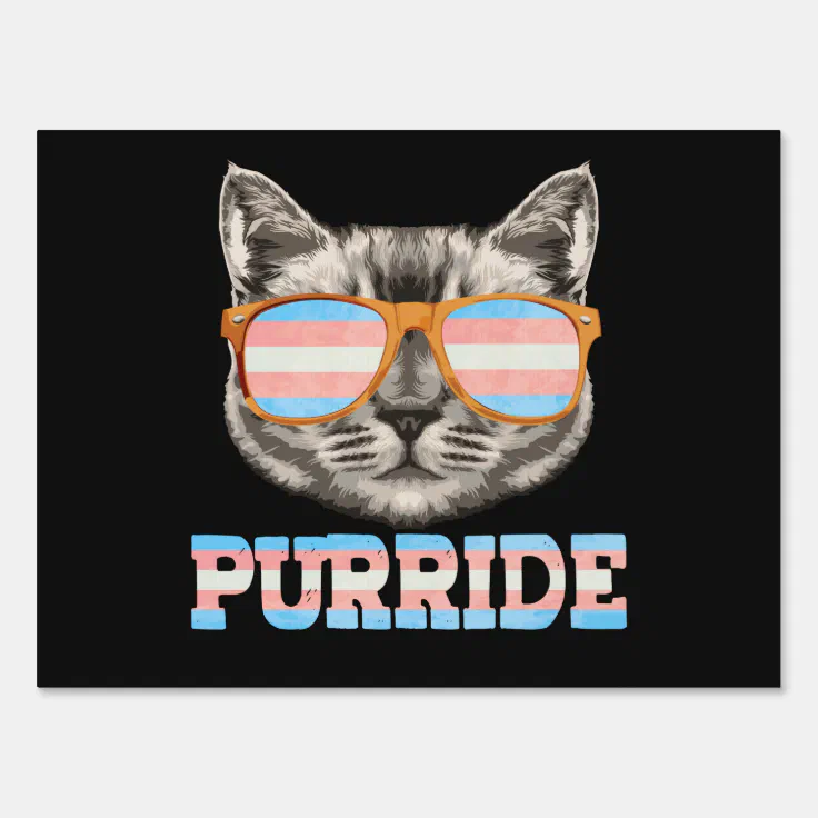 Purride Cat Pride LGBT Transgender Flag Trans Pet Sign | Zazzle